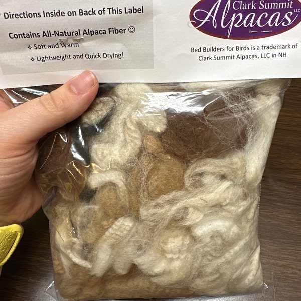 2 Pack Bird Nesting Materials - Natural Alpaca Fiber Wool for Suet Cage ...