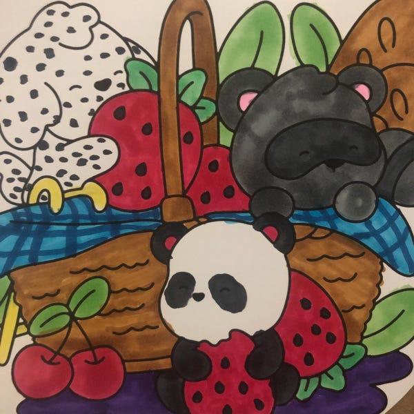 Hygge Times: Cute Cozy Animals Characters in Autumn Scenes Coloring ...