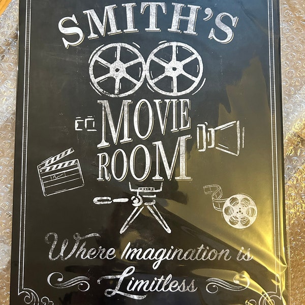 Personalised Home Cinema/movie Room Signs - Etsy