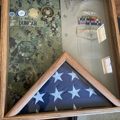 Military Shadow Box Ceremonial 3x5 Flag & Medals Display Case - Etsy