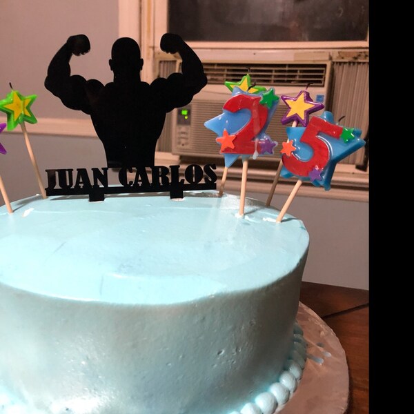 Trainer Cake Topper, Bodybuilder Cake Topper,weight Lifting Toppers,gym ...