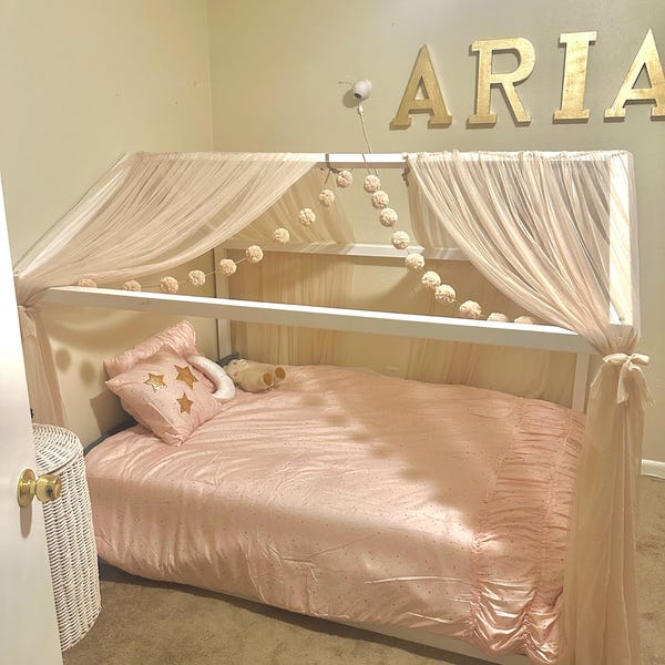 Honey Foam Montessori Bed Canopy, Kids Bed Canopy, Montessori Bed ...