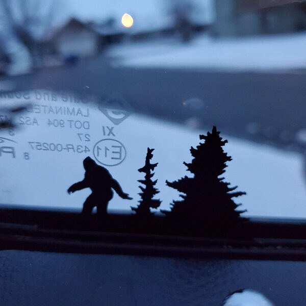 Bigfoot Windshield Decal Wrangler Big Foot Sticker Sasquatch Easter Egg ...