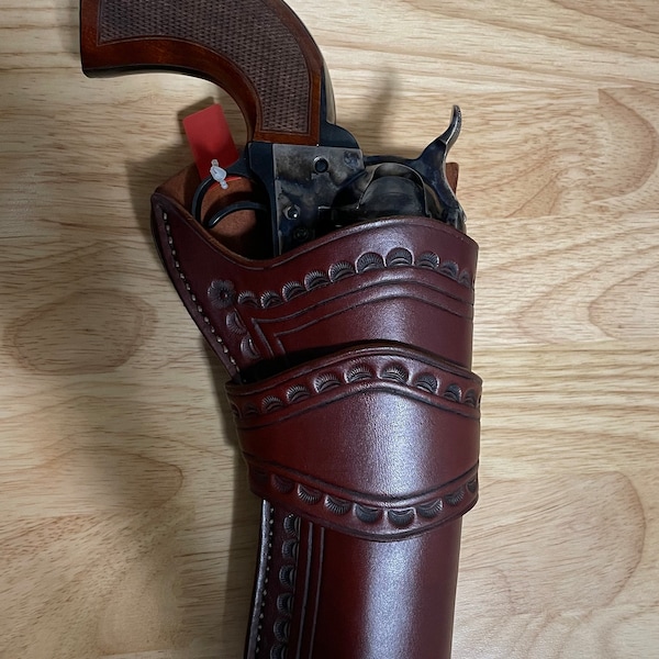 Western Cowboy Single Action Leather Holster El Dorado Style - Etsy