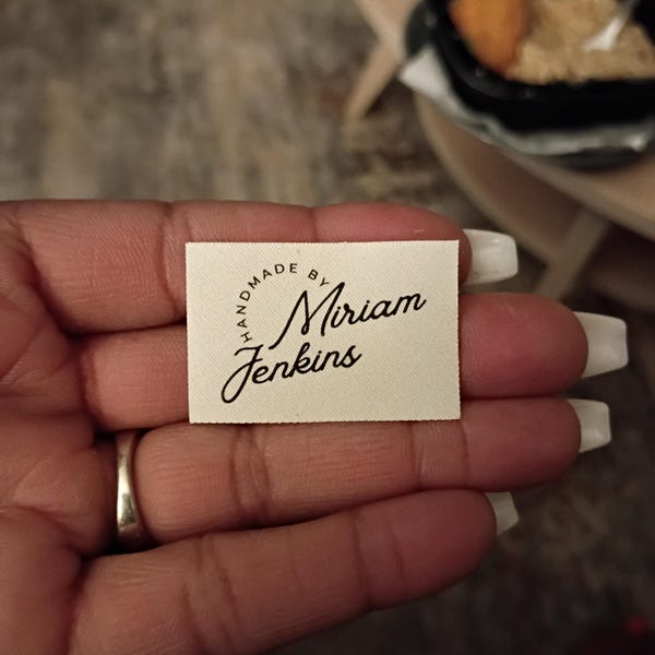 Set of 25 Vintage Signature Labels - Organic Cotton Fabric Tags for ...