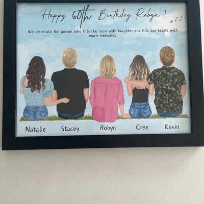 EXTRA LARGE FAMILY Portrait Custom Big Family Print, Personalized ...