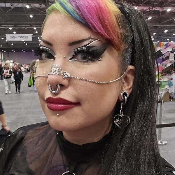 Nose Chain "akasha" Filigree Face Jewelry - Gothic Mask, Goth ...