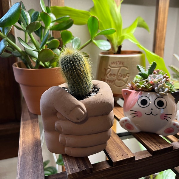 Cement Hand Planter | Concrete Hand Pot | Hand-shaped Planter | Unique ...