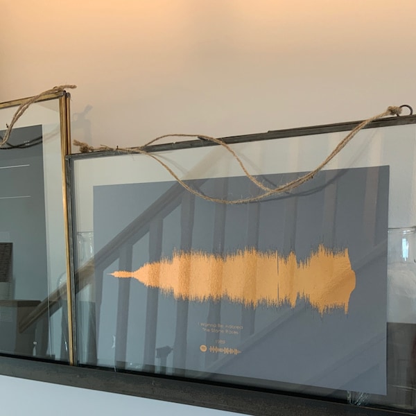 A4 Custom Metallic Soundwave Art, Favourite Song Personalised Copper ...