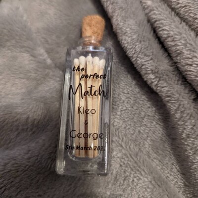 Unique Wedding Match Bottles, the Perfect Match, Wedding Favor, Custom ...