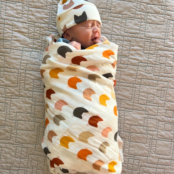 Cat Swaddle Blanket, Cat Baby, Cat Lovers Baby Gift, Gender Neutral ...