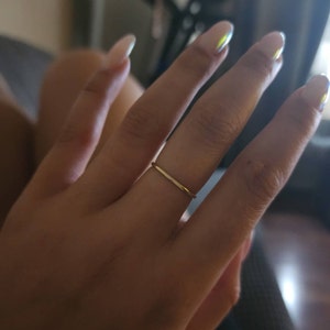 14k Solid Gold 1mm Thin Wedding Band / Minimalist Wedding Ring for ...