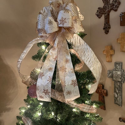 Peacock Tree Topper, Six 48 Inch Streamers, Extra Large Peacock Bow ...