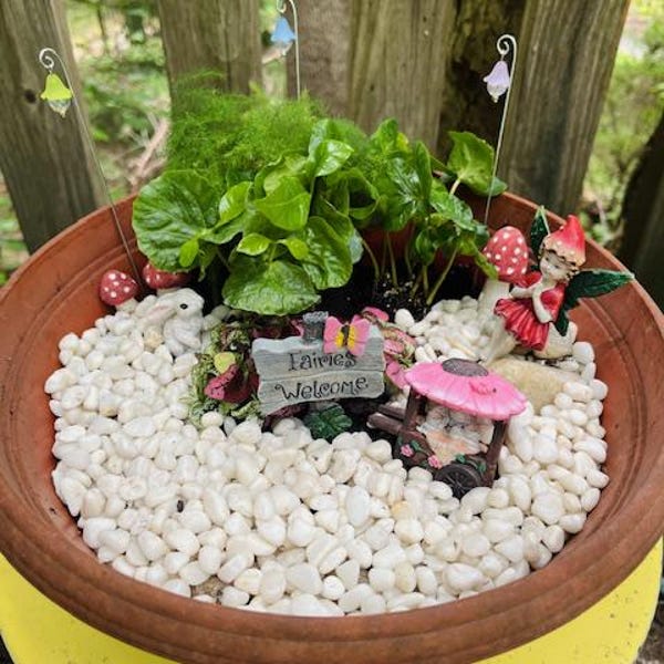 Fairy Lights Set of 3 or 6 Frosted Flower Miniature Fairy Garden Lights ...