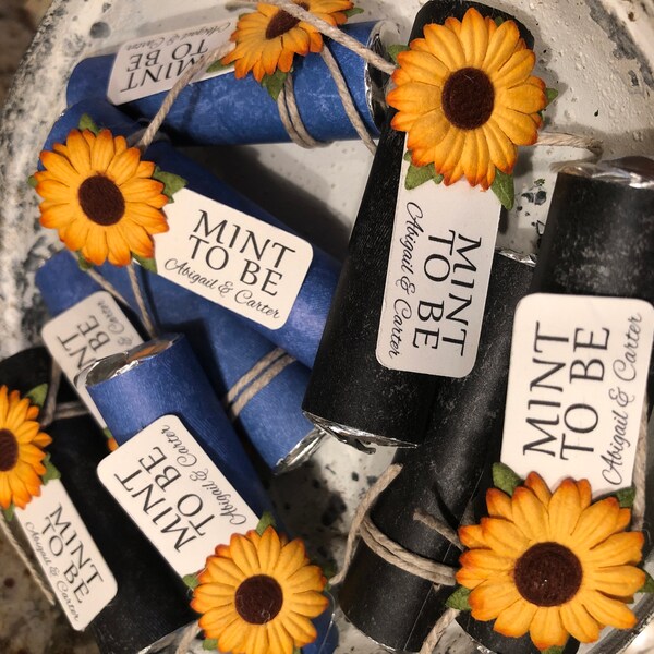 Set of 70 Favors, Decorated Mints With Personalized Tag - Etsy