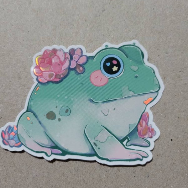 Succulent Frog Sticker | Holographic Sticker | Frog Sticker | Plant ...