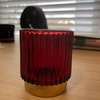 Red Hanging Sanctuary Lamp, Gold Accent With Battery Operated Candle ...