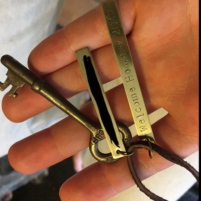 Custom Housewarming Gift Hand Stamped Antique Skeleton Keys New House ...