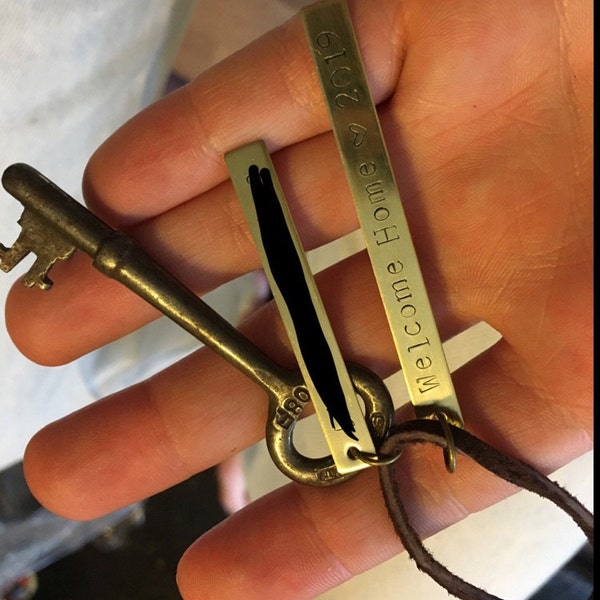 Custom Housewarming Gift - Hand Stamped Antique Skeleton Keys - New ...