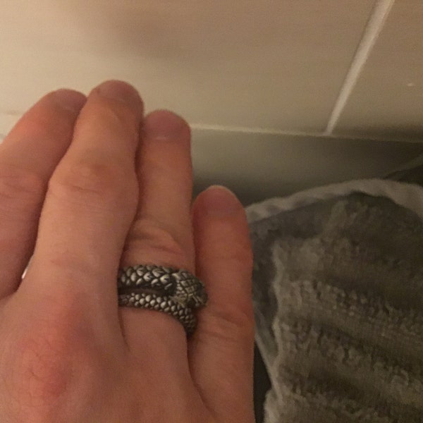 Snake Handmade Sterling Silver Men Ring, Serpent Unique Animal Ring ...