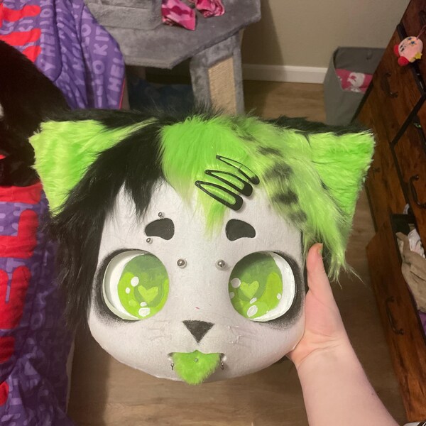 Square Face Rabbit Head Base Furry Fursuit, Bonus Mini Base, PLA 3D ...