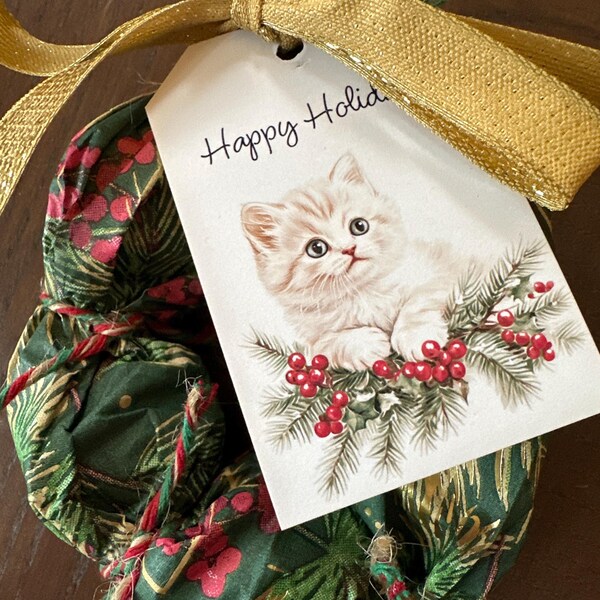Printable Christmas Kitten Tags Ephemera for Junk Journals Cardmaking ...