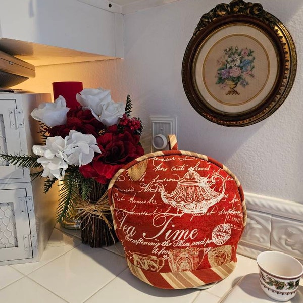 Jacobean Print Tea Cozy, Handmade Tea Cozy, Tea Pot Cosy, Heirloom ...