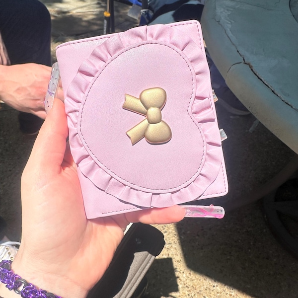 Pink Dahl Heart Wallet With Ruffles and Custom Bow Hardware ...