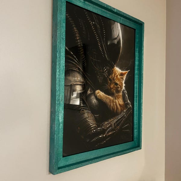 Xenomorph Alien X Jonesy Cat Art Print - Cute Horror Poster, Perfect ...