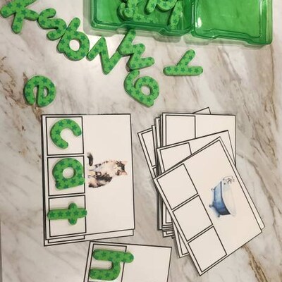 Colored Cube Patterns Task Box Activity Set Montessori Learning Toy for ...