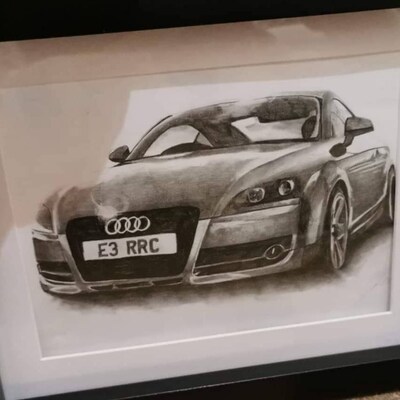 Custom Car Drawing Size A4 8.3 X 11.7 / Car Portrait / Personalised Car ...