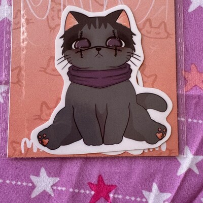 JJK Cat Gojo Sticker Anime Water Bottle Vinyl Sticker - Etsy