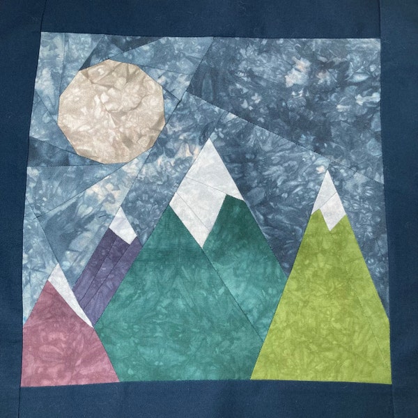Mountain Sun and Moon Paper Piecing Pattern - Etive & Co - Etsy