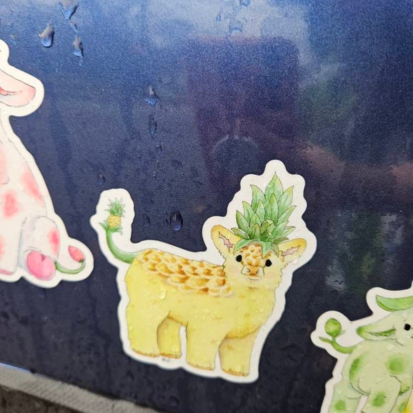 Pineapple Cow Sticker - Etsy