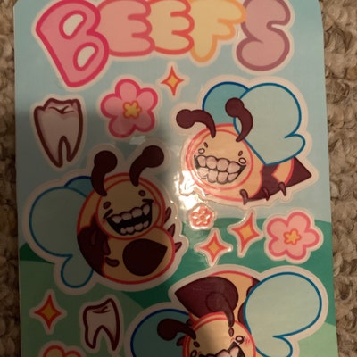 Scarily Supportive Frogs Sticker Sheet waterproof Frogs With Teeth and ...