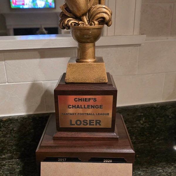 15” Fantasy Football LOSER Trophy W/ Base - Room for up to 24 Years ...
