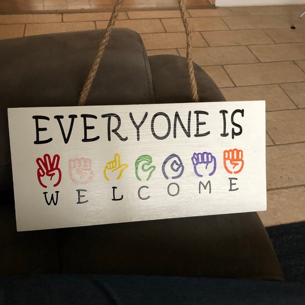 Handmade ASL Welcome Sign, Sign Language Teacher Gift - Etsy