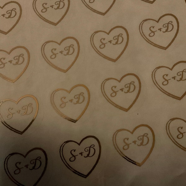 Personalized Wedding Stickers, Wedding Favor Stickers, Heart Stickers ...