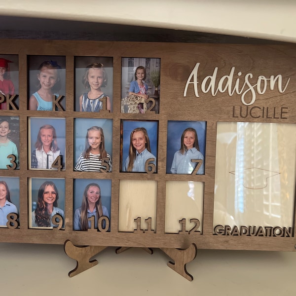 School Years Photo Frame * Pre K Grade 12 to Graduation Picture Frame ...