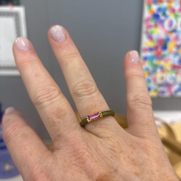 Silicone Rings for Women, Silicone Ring With Crystal, Olive Silicone ...