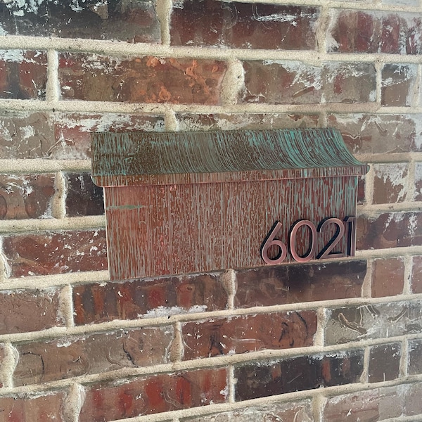 Large Copper Mailbox With Embossed House Numbers Solid Copper Hand Made ...