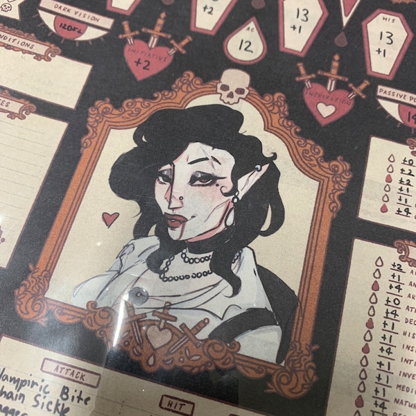 Gothic Vampire | Printable Dnd Character Sheet PDF for Dungeons and ...