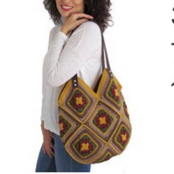 Afghan Bag, Granny Square Bag, Tote Bag, Granny Square Crochet Bag ...