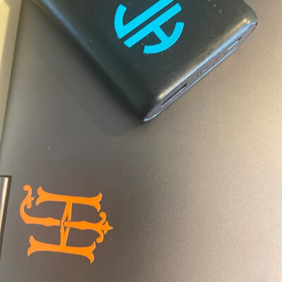 Two Letter Monogram Sticker, Couples Monogram, Custom Double Initials ...