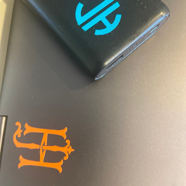 Two Letter Monogram Sticker, Couples Monogram, Custom Double Initials ...