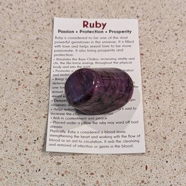 Ruby Tumbled Crystal - Multiple Sizes Available - Polished Ruby ...