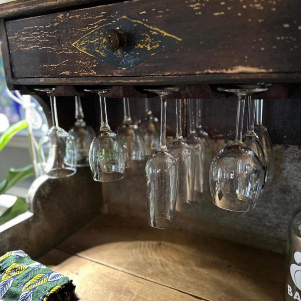 Under Cabinet Stemware Rack | 4 Sections Fits 6-12 Wine Glass Holder ...