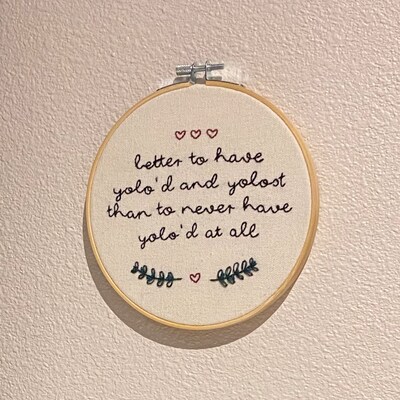 Custom Embroidery Lyrics - Etsy