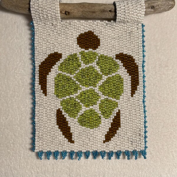 PATTERN: 2-drop Even Count Peyote Stitch Mini-tapestry, "turtle", 2 ...
