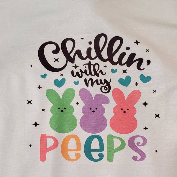 Chillin With My Peeps Svg, Easter Bunny Svg, Bunny Rainbow Svg, Easter ...